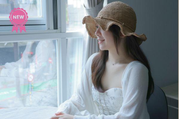 isk-029 夏日浪花草帽｜超值影音材料包 - 毛線森林｜編織教學網