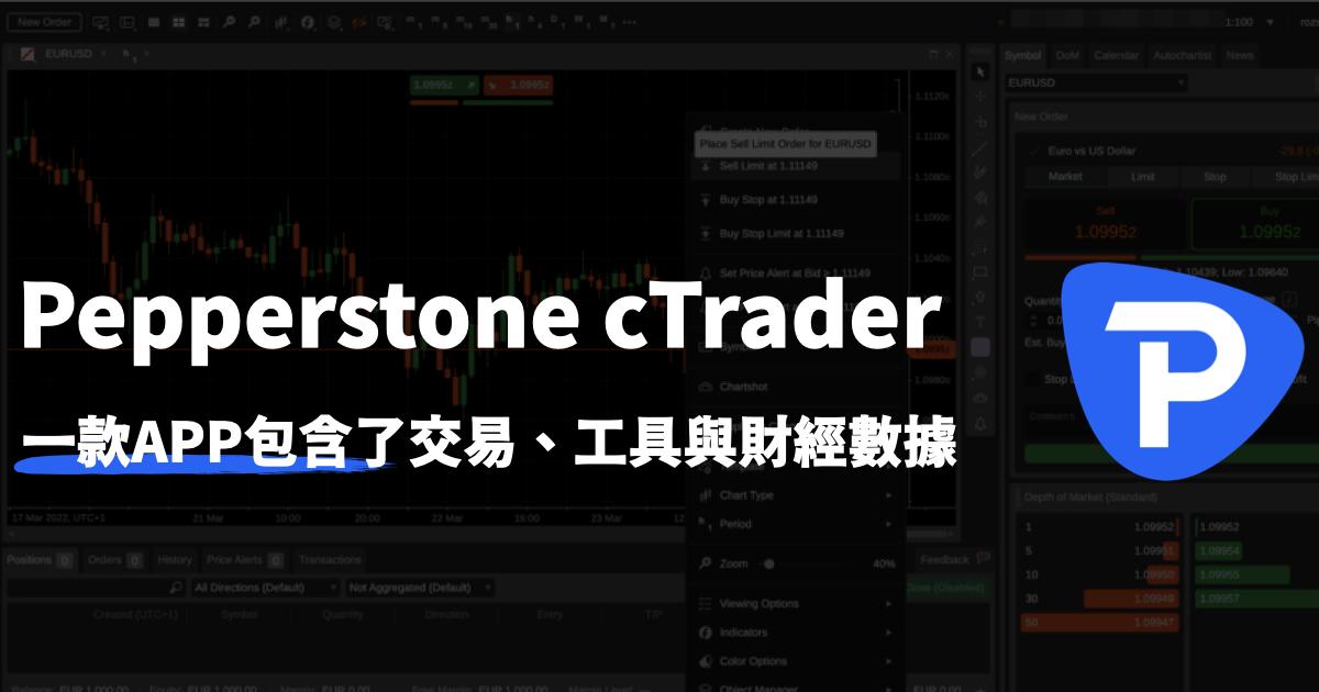 Pepperstone 獨家交易工具 cTrader 開箱介紹 - Forexify 外匯交易指南